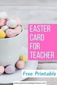 Easter Card for Teacher (Free Printable) | Parties Made Personal