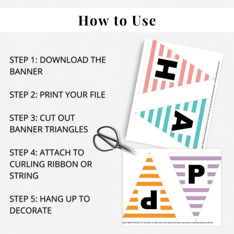 Free Happy Birthday Banner Printable (17 Unique Banners For Your Party ...