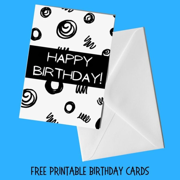 Free Printable Black and White Birthday Cards (10 Designs) | Parties ...