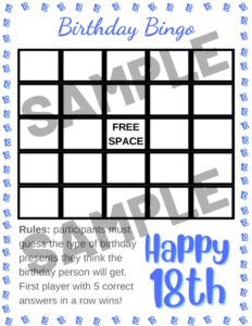 18th Birthday Party Games - Free Printables | Parties Made Personal