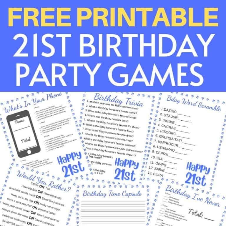 Best 21st Games - Free Printables for your Party in 2024 | Parties Made ...
