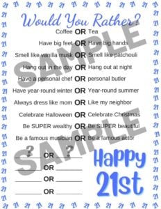 Best 21st Games - Free Printables for your Party in 2024 | Parties Made ...