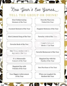 45 New Years Eve Games Free Printables for 2024 | Parties Made Personal