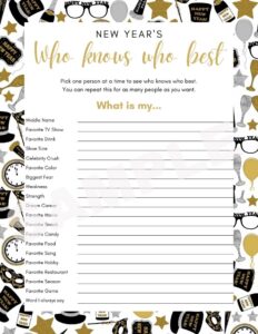 45 New Years Eve Games Free Printables for 2024 | Parties Made Personal