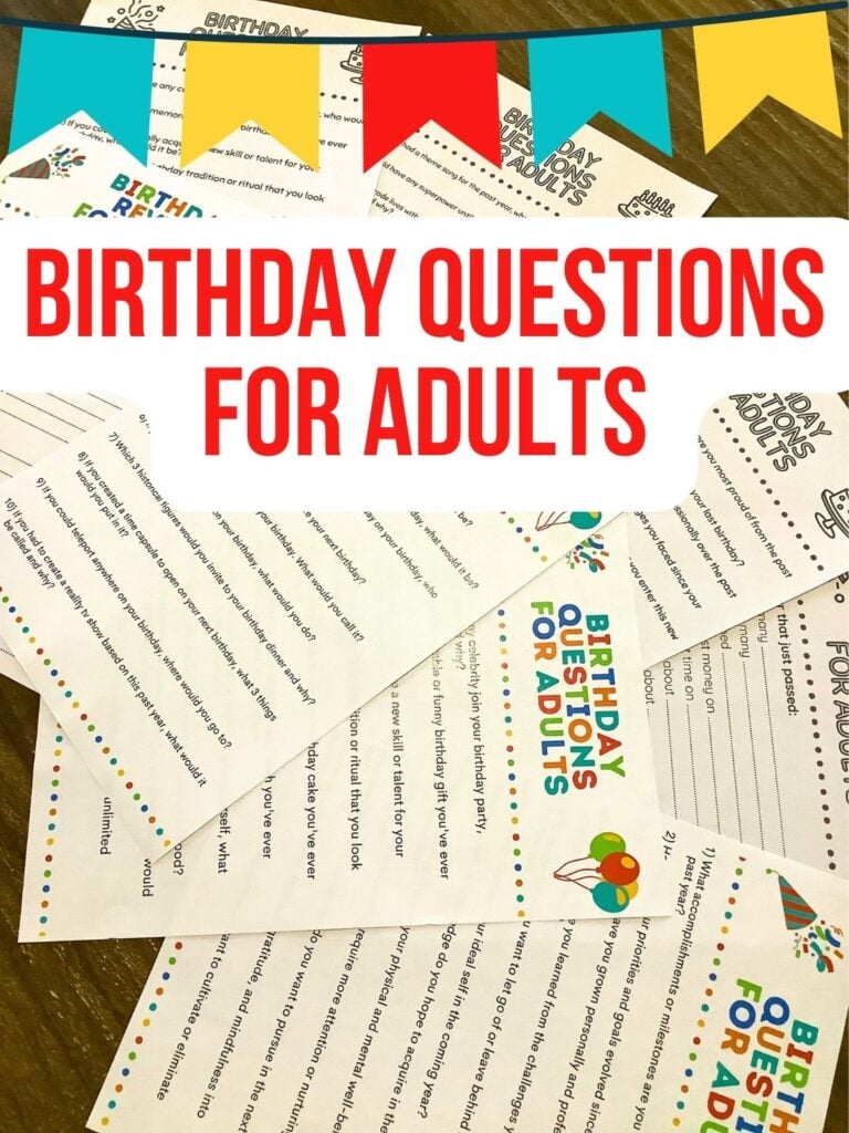 Best Birthday Questions for Adults (Free Printables) | Parties Made ...