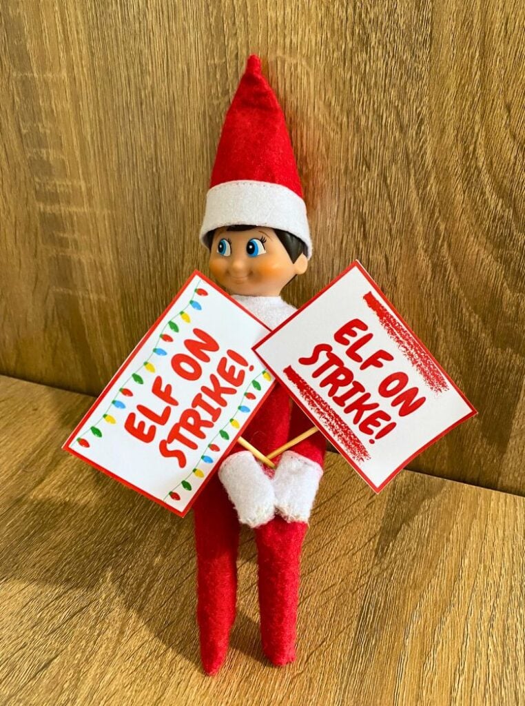 Free Printable Elf on Strike Signs for Bad Behavior | Parties Made Personal